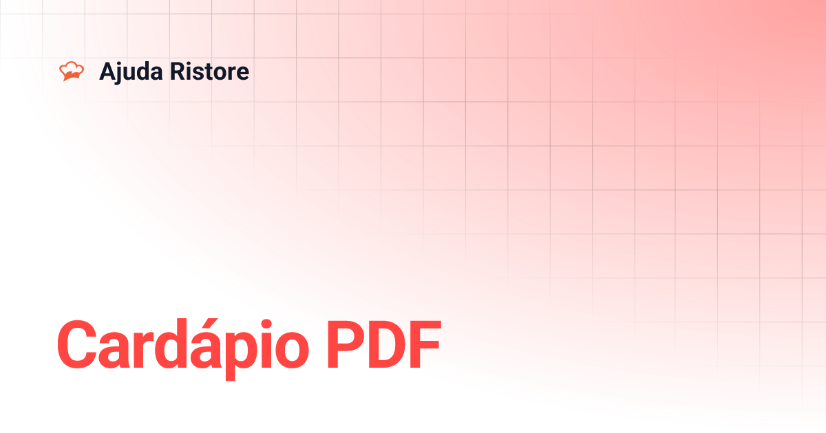 Cardápio PDF | Ajuda Ristore